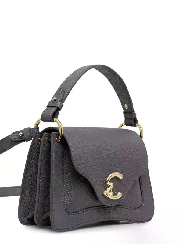 COCCINELLE Small C-me Logo-plaque Pebbled-leather Tote Bag