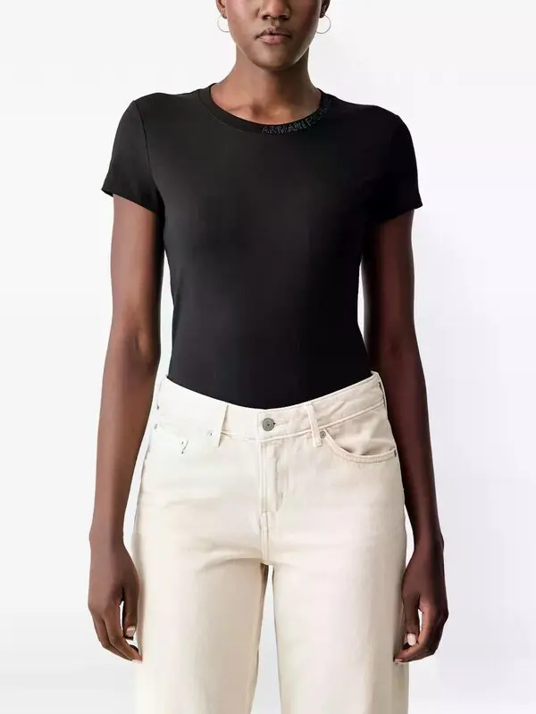 Armani Exchange Rhinestone-logo T-shirt