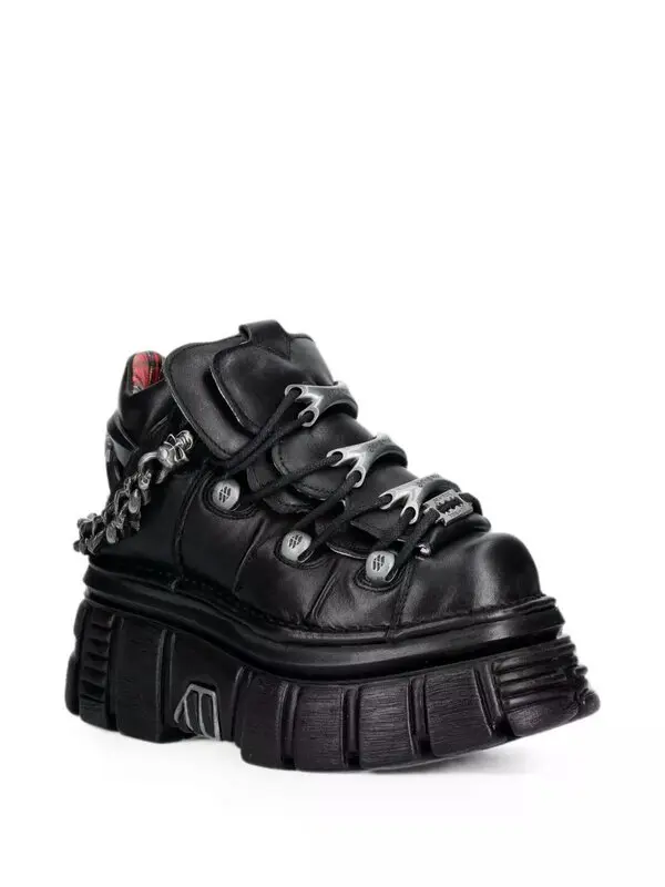 NEW ROCK Metallic Platform Chain-link Boots