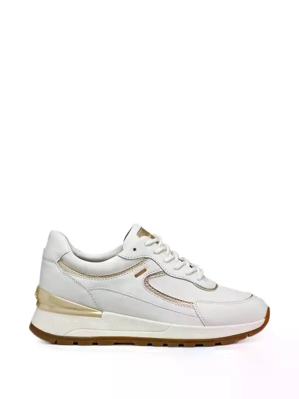 Geox Desya Abx Metallic-trim Lace-up Sneakers - White