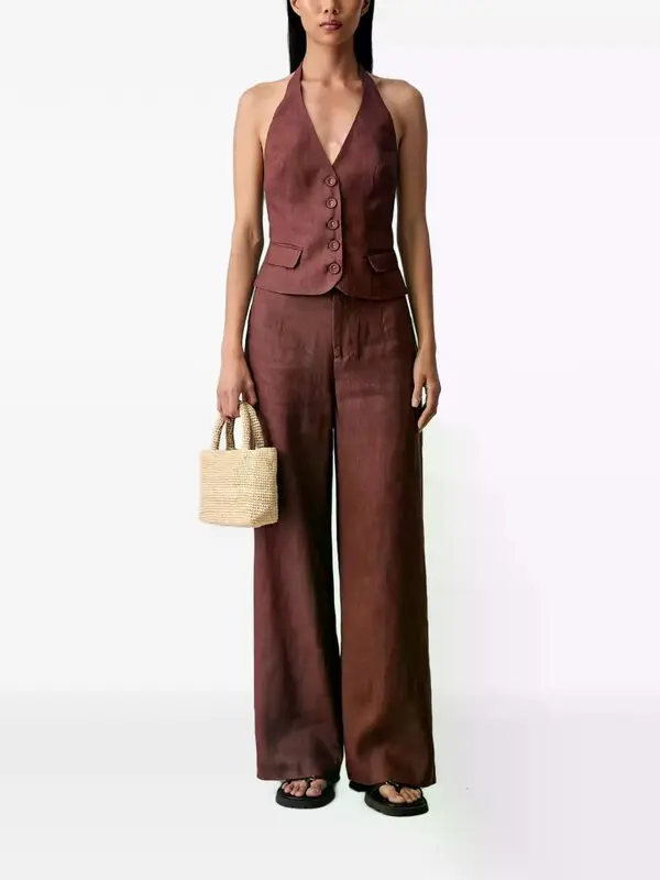 Bardot Domenica Halterneck Button-up Top
