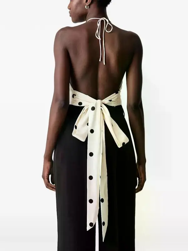 Bardot Phoebe Polka-dot Halterneck Top