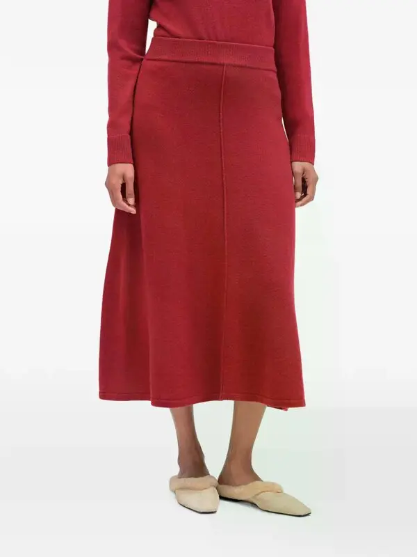 Chinti & Parker Ribbed-knit A-line Midi Skirt