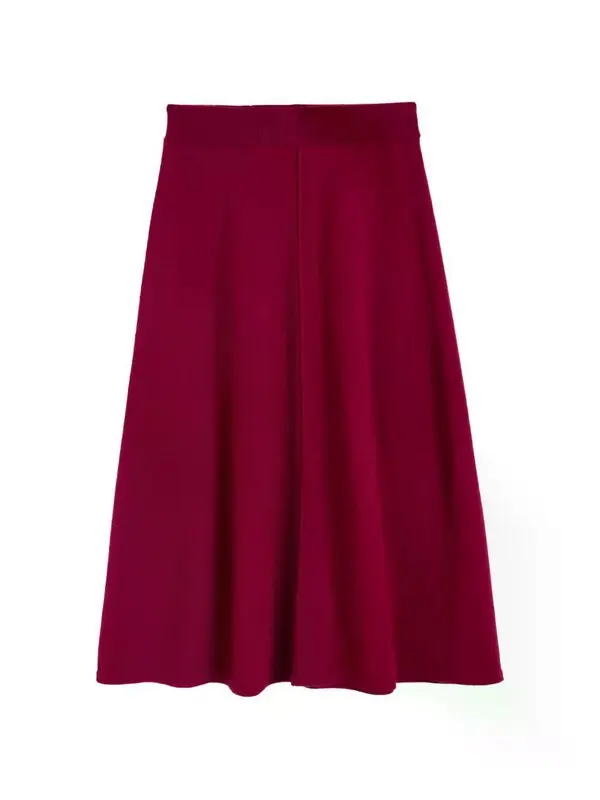 Chinti & Parker Ribbed-knit A-line Midi Skirt