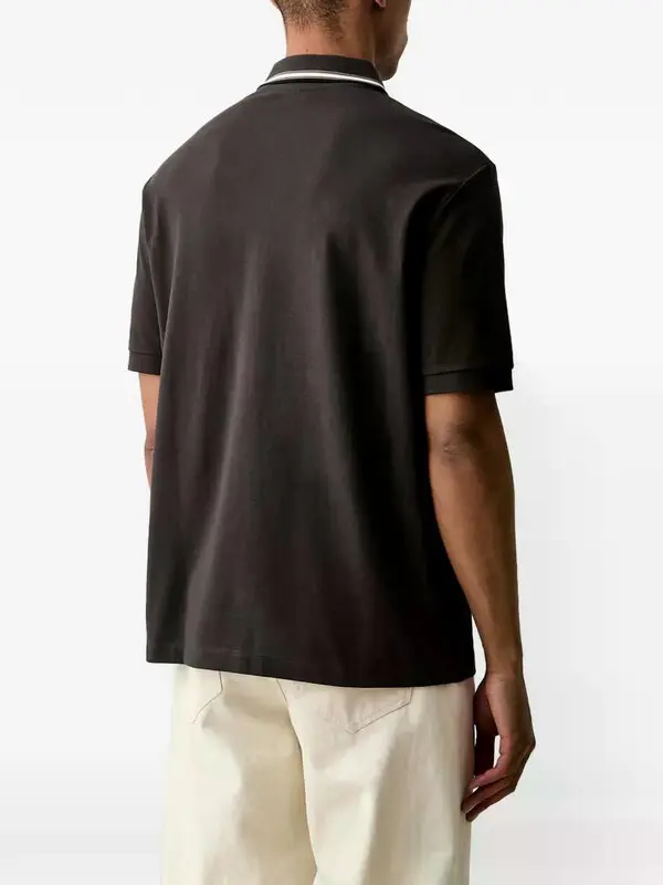 Armani Exchange Logo-patch Tipped Polo Shirt