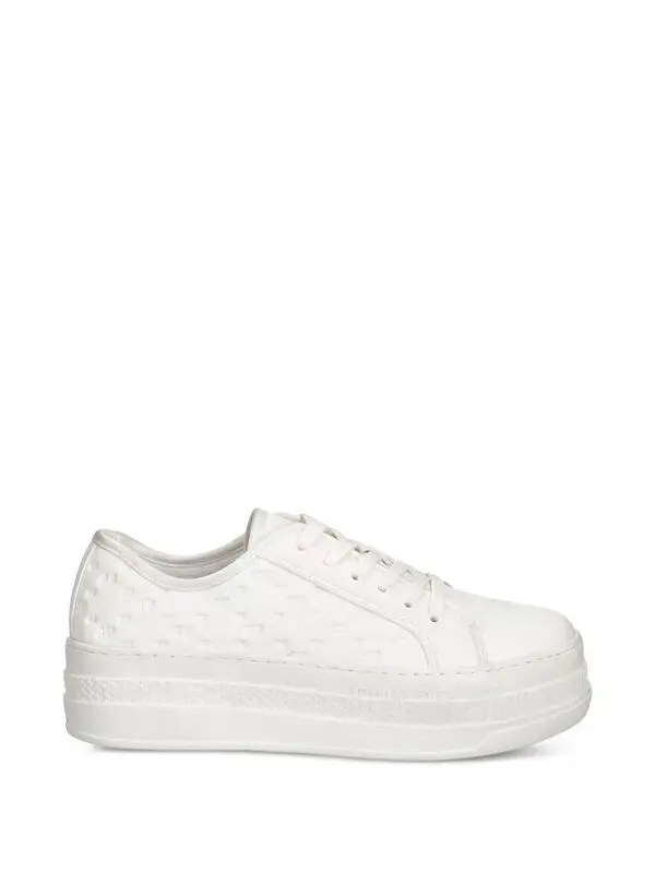 Armani Exchange Logo-embossed Flatform Sneakers - White