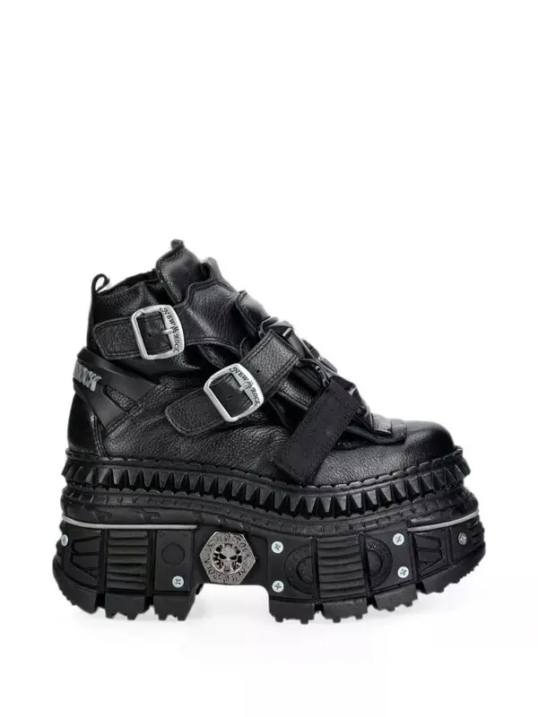 NEW ROCK Metallic Buckle-fastening Platform Boots