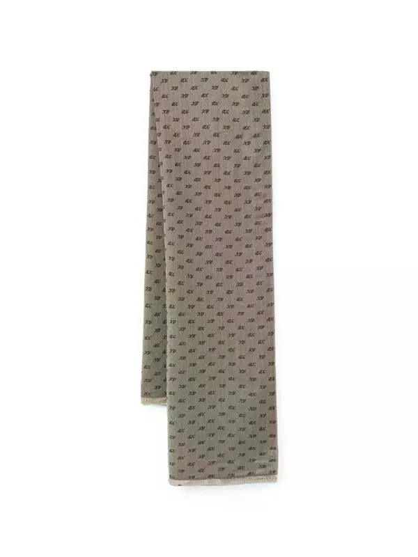 Armani Exchange Logo-jacquard Frayed Scarf