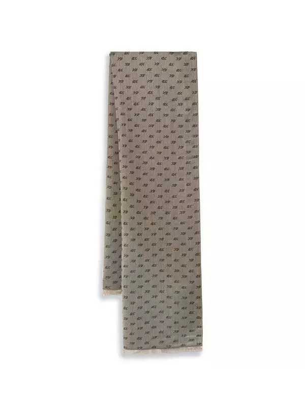 Armani Exchange Logo-jacquard Frayed Scarf - Neutrals
