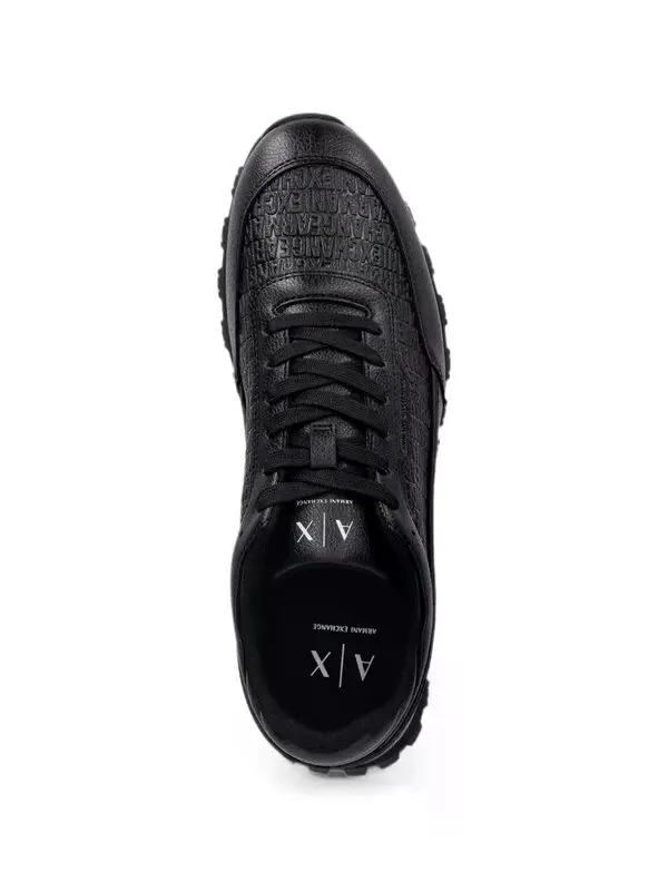 Armani Exchange Logo-embossed Pebbled-effect Sneakers