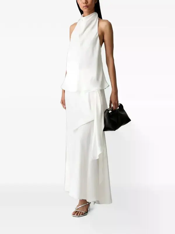 Bardot Solene Cut-out Draped Maxi Skirt - White