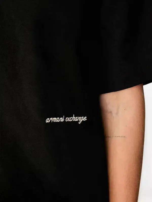 Armani Exchange Logo-embroidered Zip-fastening Top