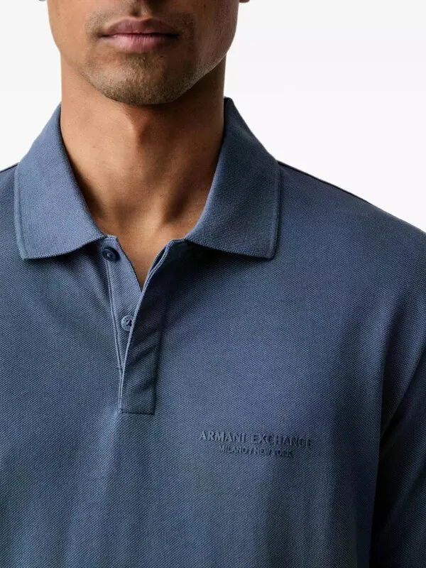 Armani Exchange Logo-embroidered Piqué Polo Shirt