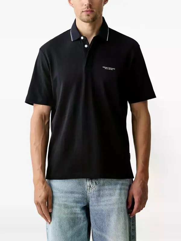 Armani Exchange Logo-print Tipped Polo Shirt