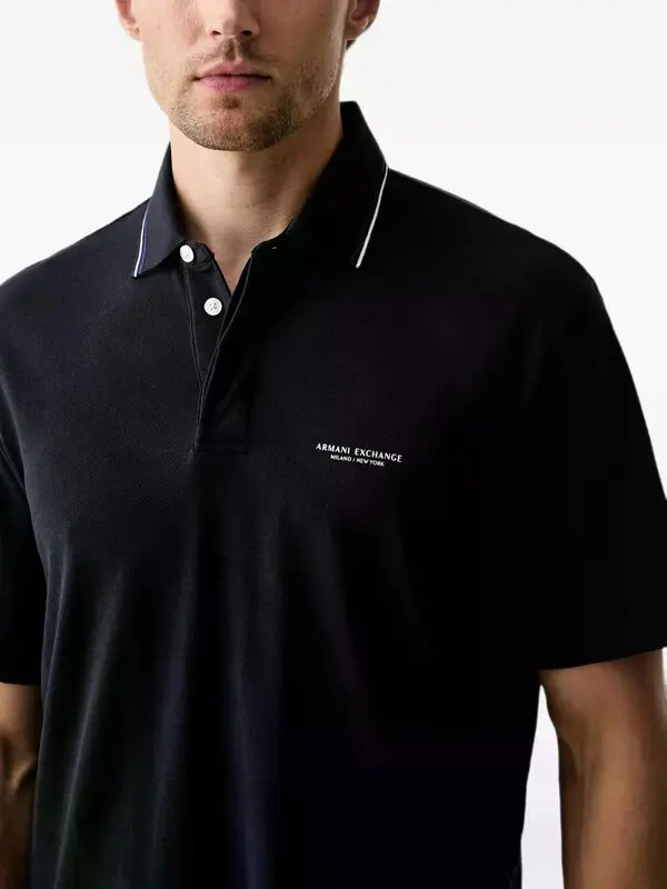 Armani Exchange Logo-print Tipped Polo Shirt