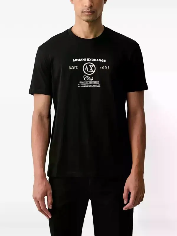 Armani Exchange Logo-embroidered T-shirt