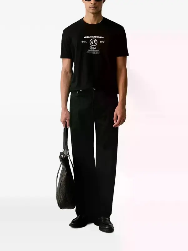 Armani Exchange Logo-embroidered T-shirt