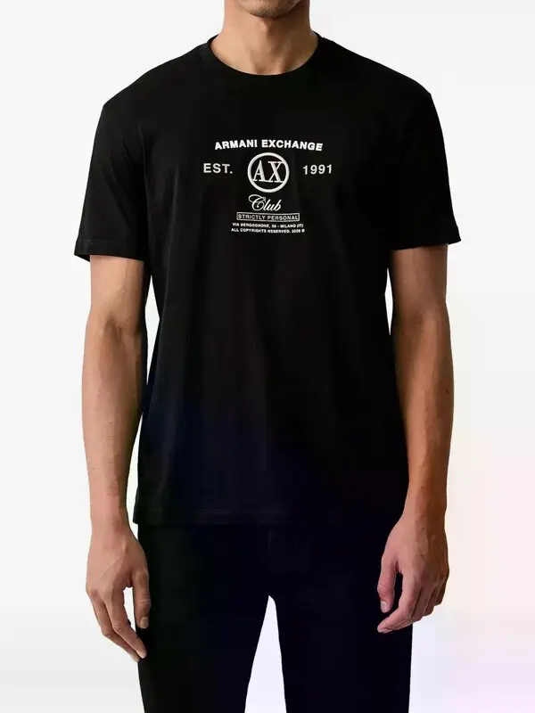 Armani Exchange Logo-embroidered T-shirt