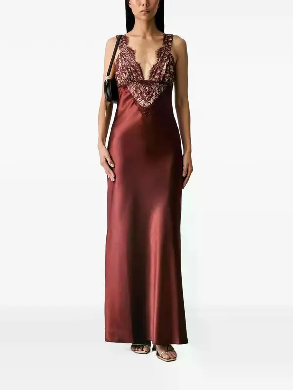 Bardot Torie Lace-panelled Satin Maxi Dress