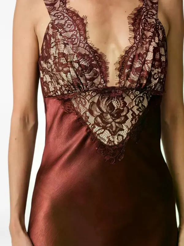 Bardot Torie Lace-panelled Satin Maxi Dress