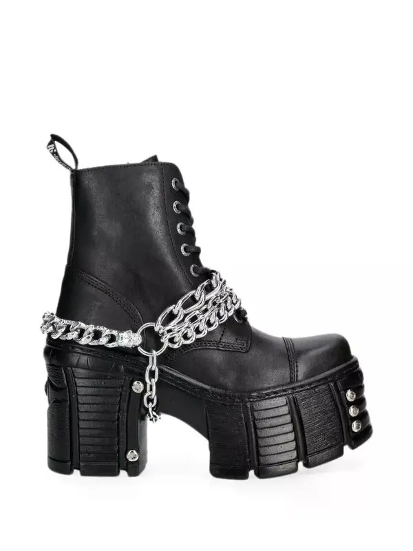 NEW ROCK Chain-detail Platform Boots