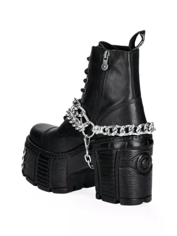 NEW ROCK Chain-detail Platform Boots