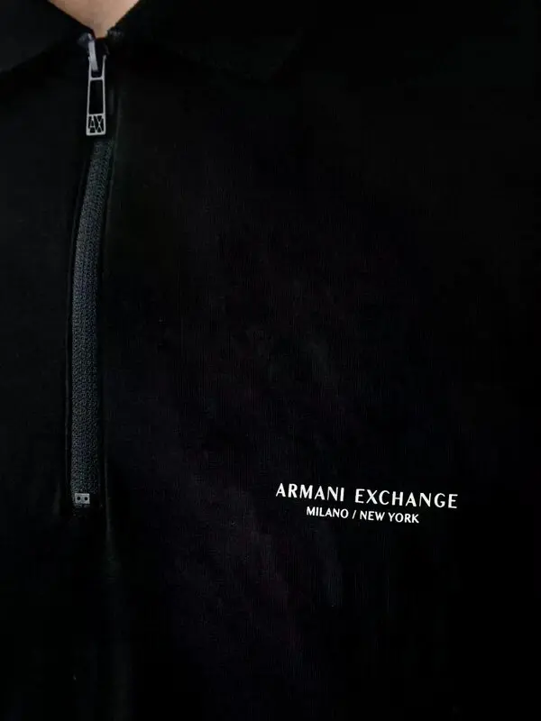 Armani Exchange Logo-print Zip-up Polo Shirt
