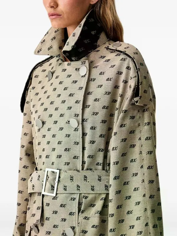 Armani Exchange Logo-print Double-breasted Trench Coat