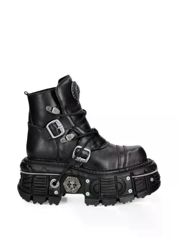 NEW ROCK Buckle-fastening Platform Boots