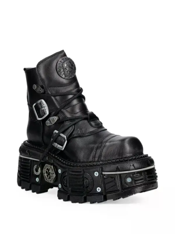 NEW ROCK Buckle-fastening Platform Boots