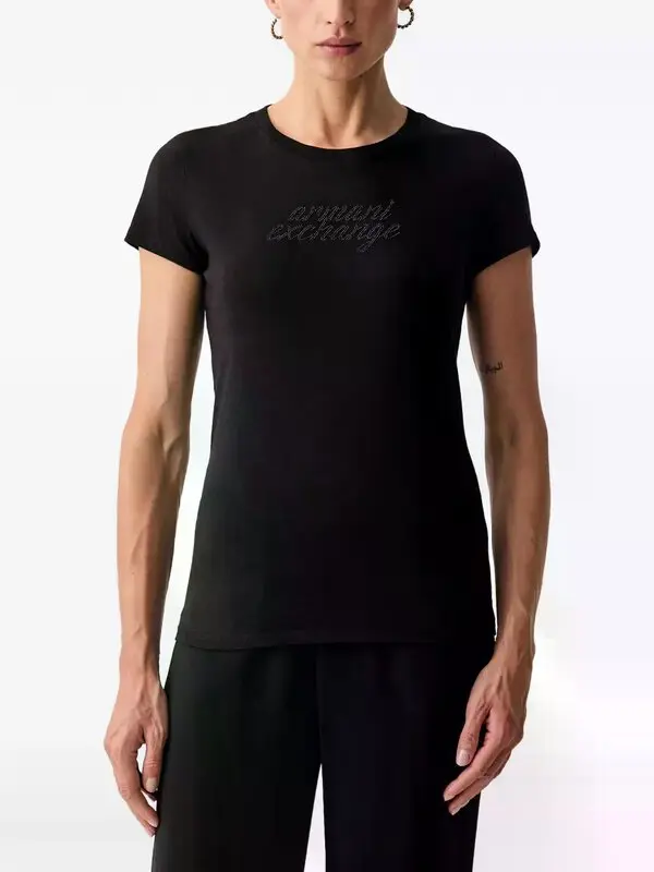 Armani Exchange Rhinestone-logo T-shirt