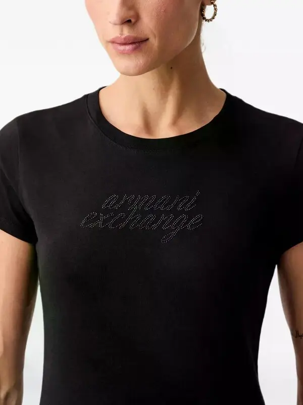 Armani Exchange Rhinestone-logo T-shirt
