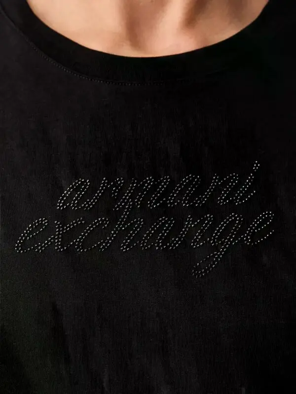 Armani Exchange Rhinestone-logo T-shirt