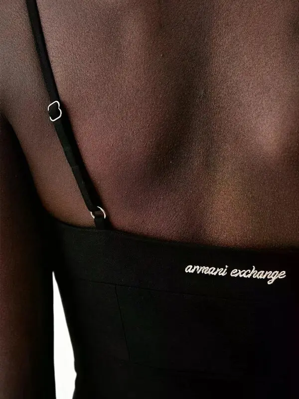 Armani Exchange Sweetheart-neck Pleated Mini Dress