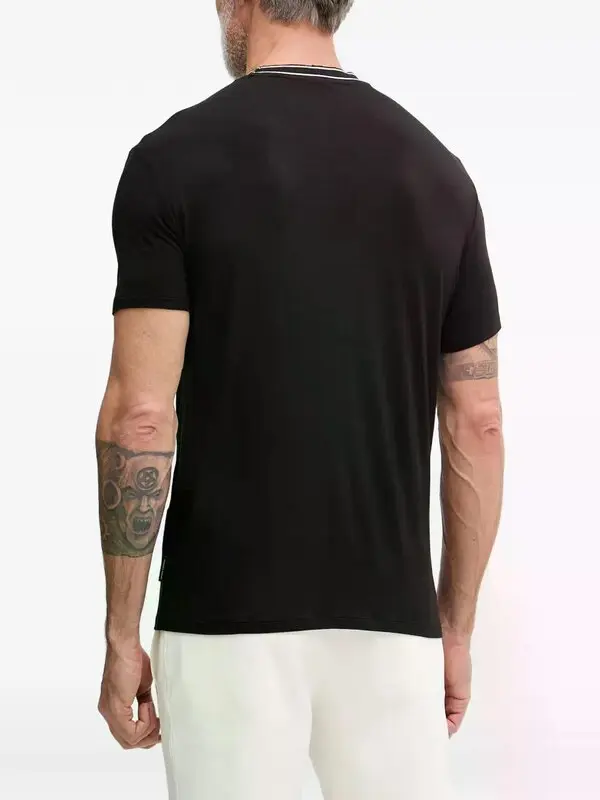 Armani Exchange Tipped-trim Logo-embroidered T-shirt