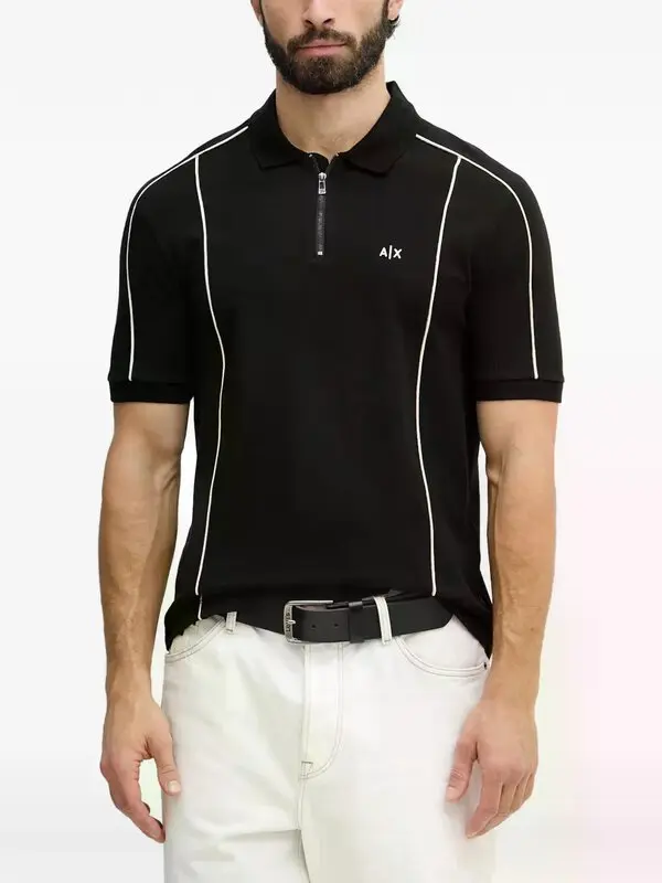 Armani Exchange Piped Zip-fastening Polo Shirt