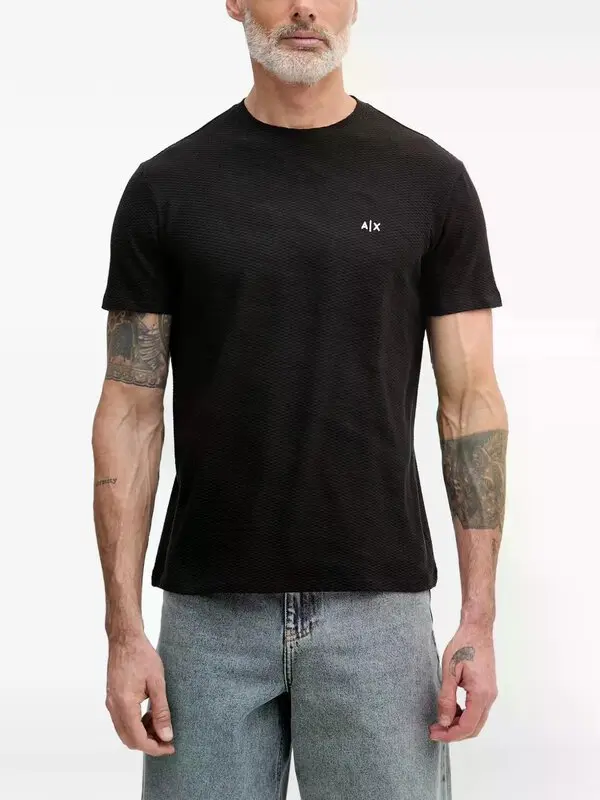 Armani Exchange Textured Logo-print T-shirt