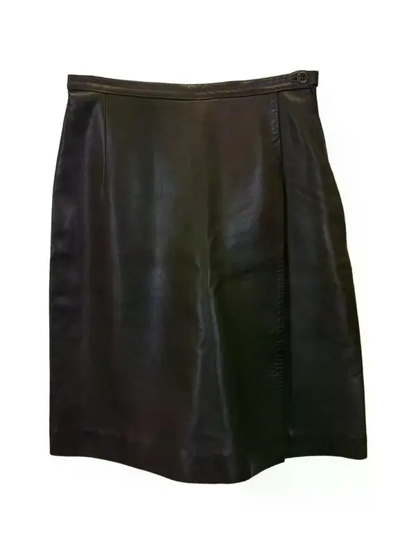 Valentino Garavani Overlap Leather Skirt