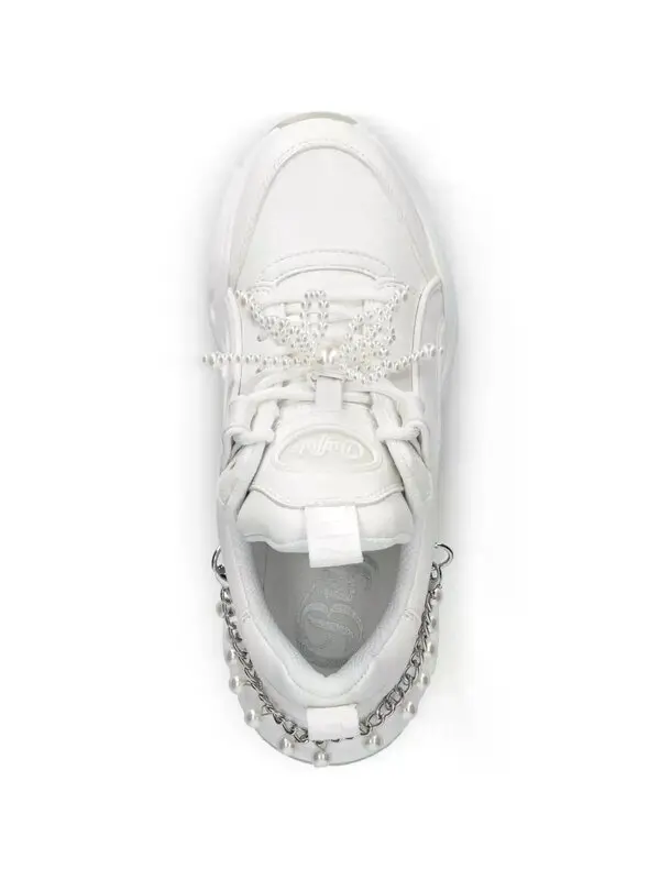 BUFFALO Binary Pearl-embellished Chunky-sole Sneakers