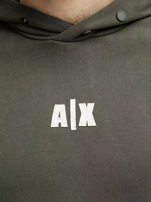 Armani Exchange Logo-patch Snap-button Hoodie