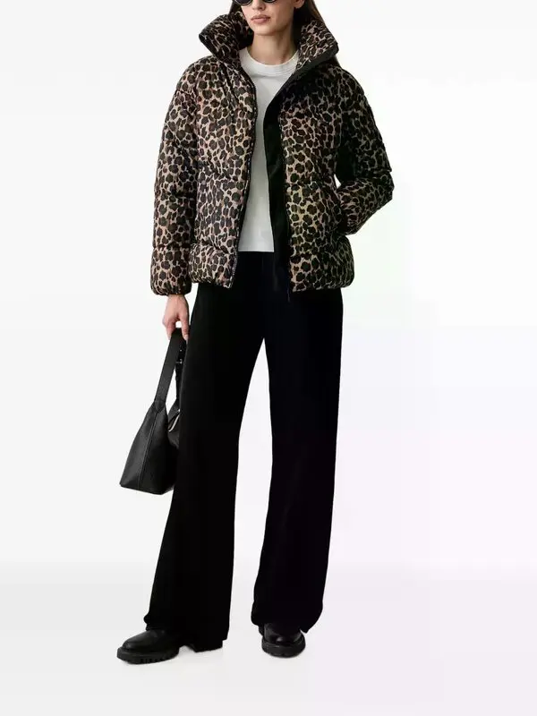 Dkny Leopard-print Puffer Jacket