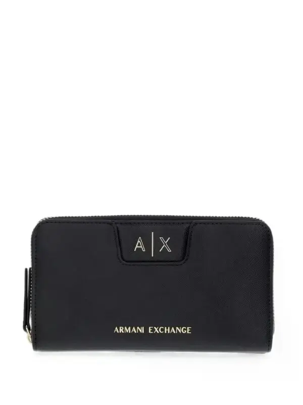 Armani Exchange Logo-plaque Zip-around Wallet - Black