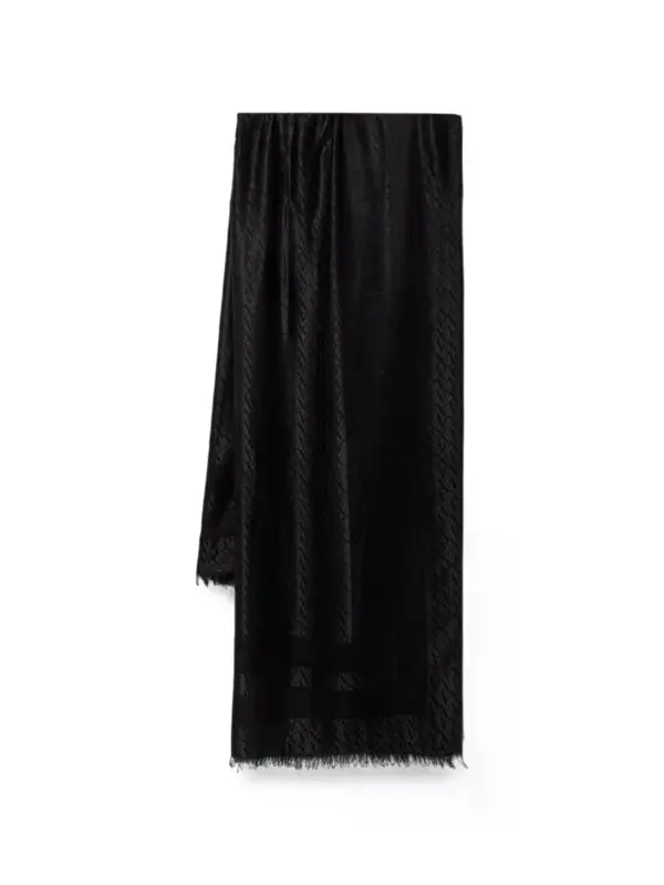 Armani Exchange Monogram Frayed-edge Scarf