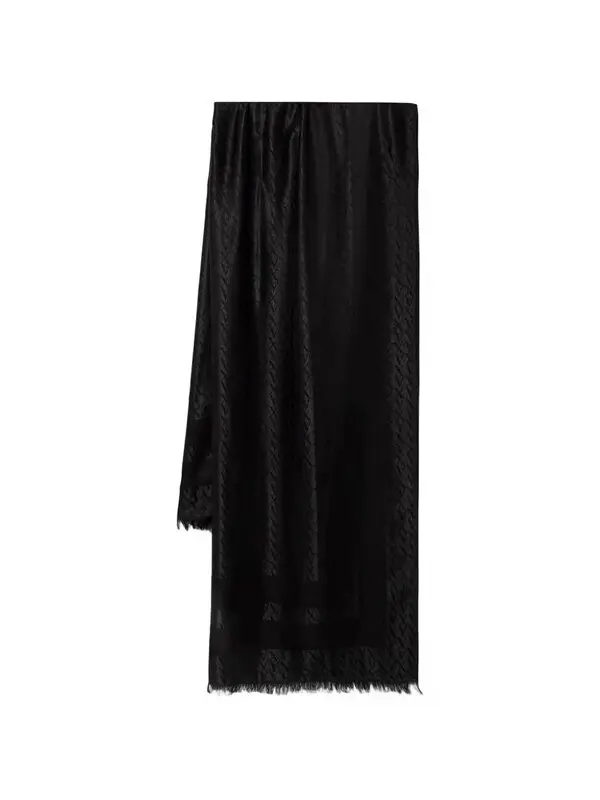 Armani Exchange Monogram Frayed-edge Scarf