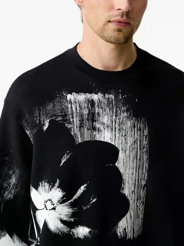 Armani Exchange Floral-print Crew-neck Sweatshirt
