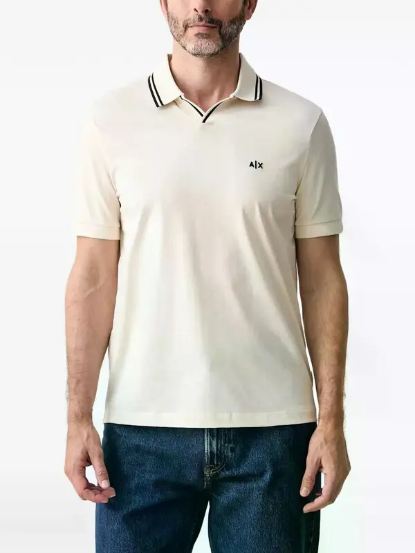 Armani Exchange Logo-embroidered Tipped T-shirt