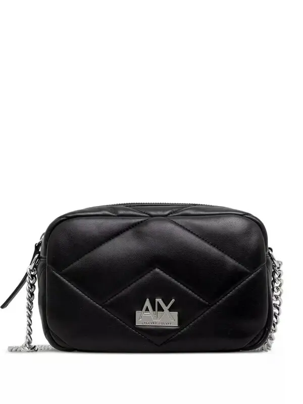 Armani Exchange Quilted Logo-plaque Shoulder Bag