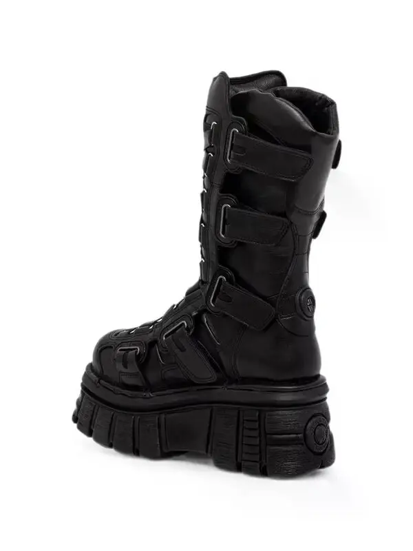 NEW ROCK Buckle-strap Platform Boots