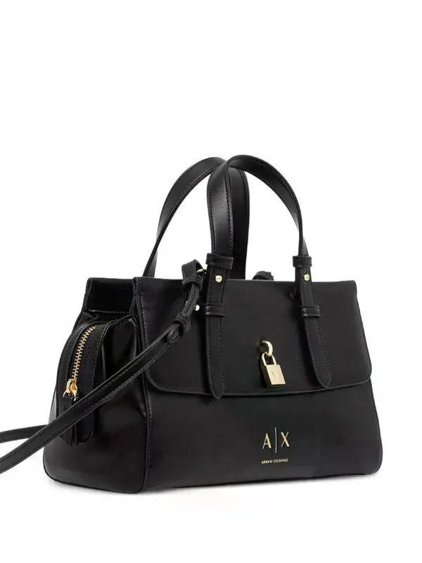 Armani Exchange Padlock-detail Logo-print Shoulder Bag