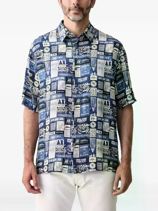 Armani Exchange Logo-print Short-sleeve Shirt
